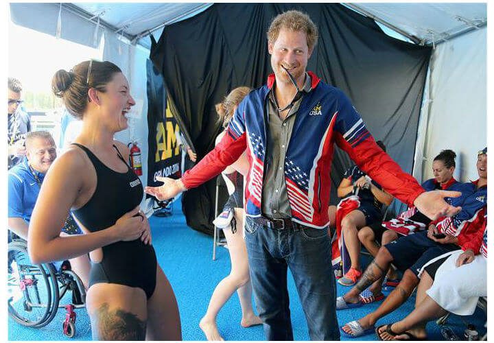 American Swimmer, Sgt. Elizabeth Marks, Gives Prince Harry Invictus ...